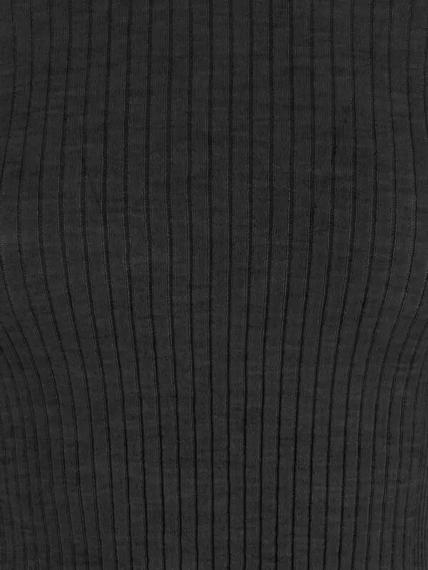 SA SU PHI Cashmere And Silk Ribbed Crewneck Sweater - Black