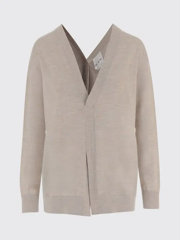 SA SU PHI V-neck Fine Knit Sweater - Beige