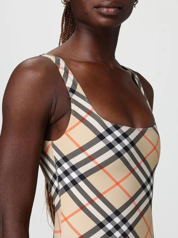 Burberry Vintage Check Print Polyamide One-piece Swimsuit - Sand