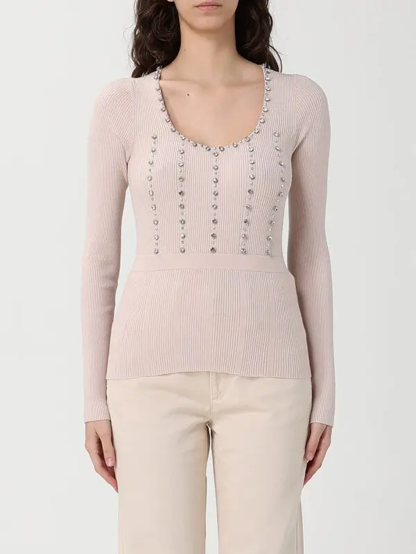Liu Jo Long-sleeve Viscose Knit Jumper With Crystal Embellishments