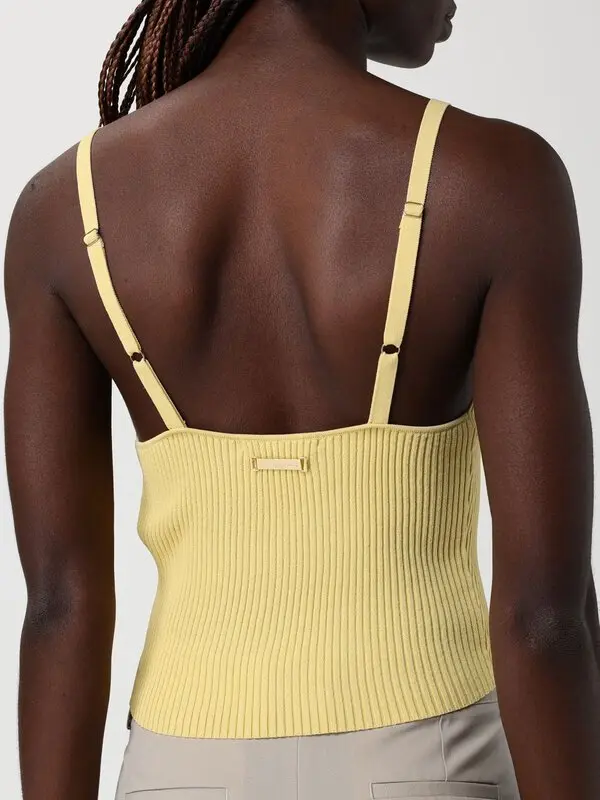Armani Exchange Ribbed Knit Camisole - Yellow