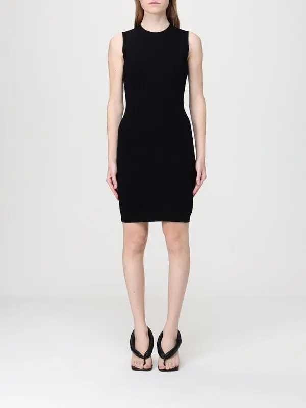 Armani Exchange Sleeveless Textured Knit Dress - Black