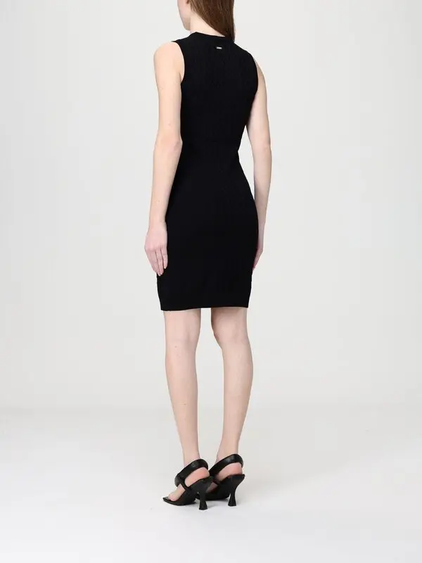 Armani Exchange Sleeveless Textured Knit Dress - Black