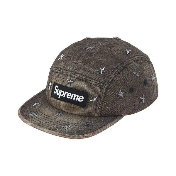 Supreme Stars Studded Denim Camp Cap - Black