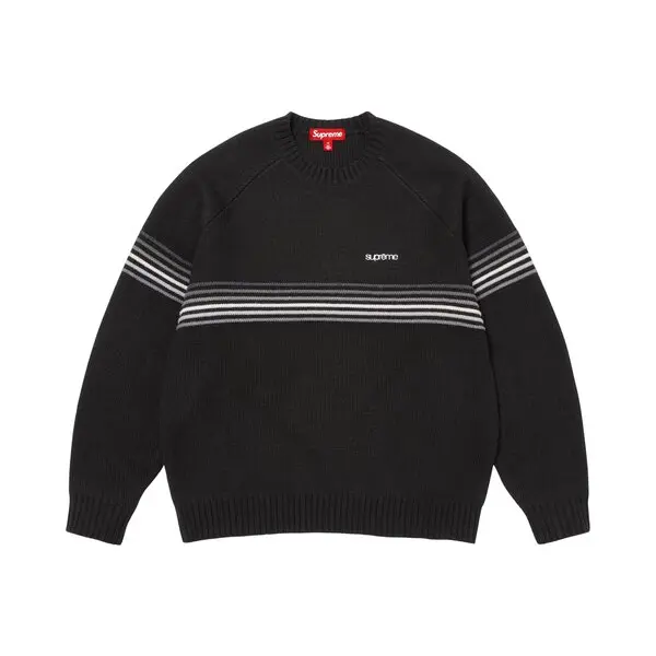 Supreme Raised Stripe Sweater - Black