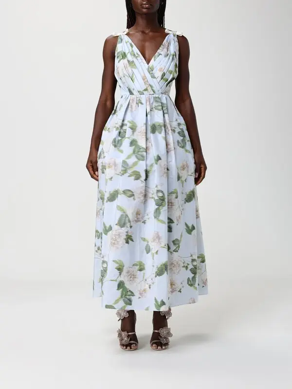 Antonio Marras Floral Print Maxi Dress - Gnawed Blue