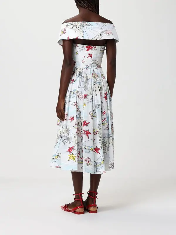 Antonio Marras Off-the-shoulder Printed Midi Dress - White