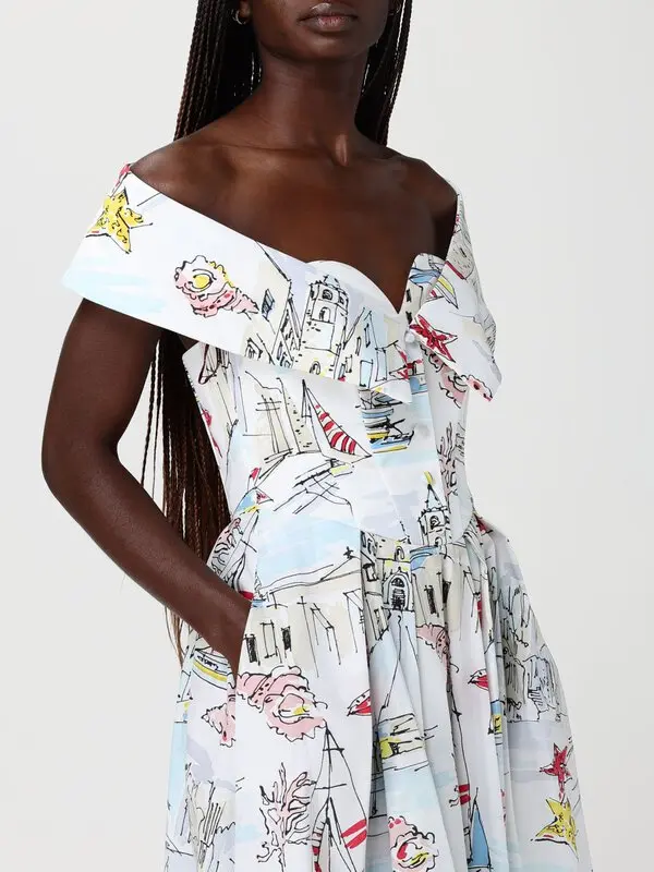 Antonio Marras Off-the-shoulder Printed Midi Dress - White