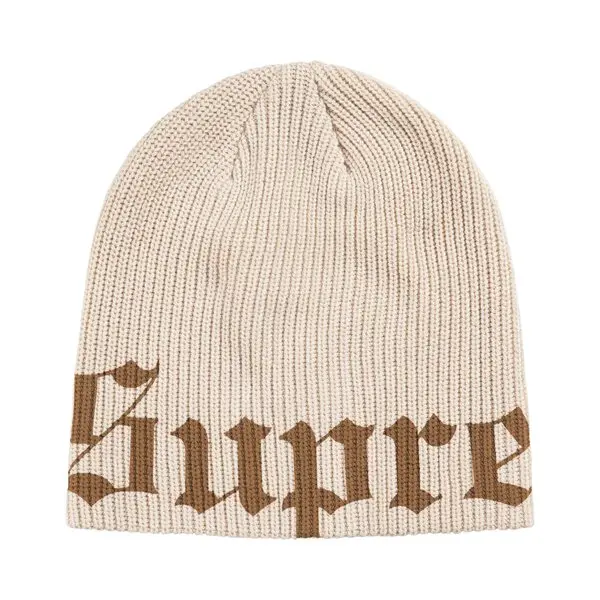Supreme Old English Printed Beanie - Grey