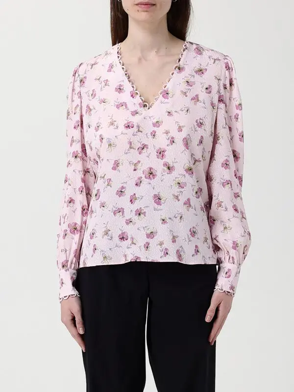 TWINSET Floral Print Blouse With Scalloped Neckline