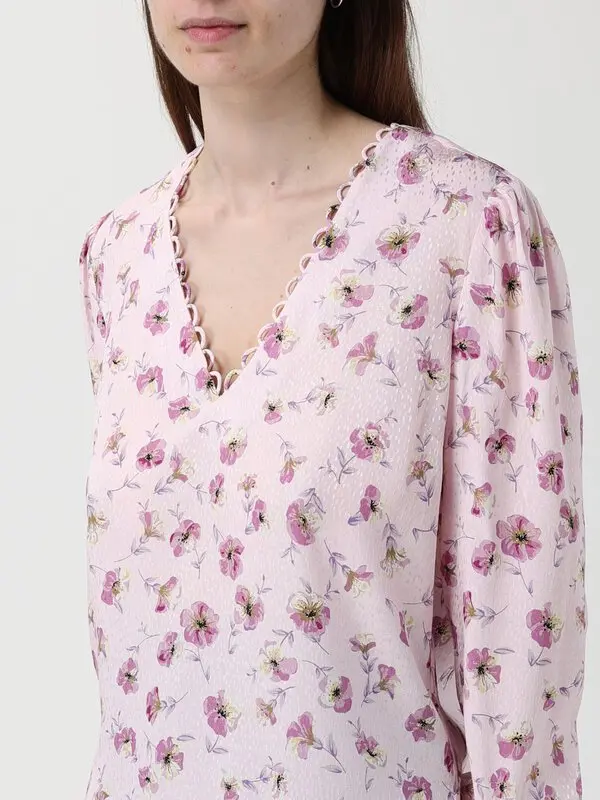 TWINSET Floral Print Blouse With Scalloped Neckline