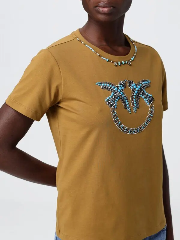 Pinko Embellished T-shirt - Brown