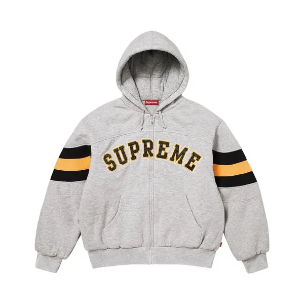 Supreme Filled Zip Up Hooded Sweatshirt - Grey
