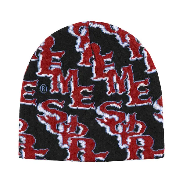 Supreme Slanted Gothic Outline Beanie - Black