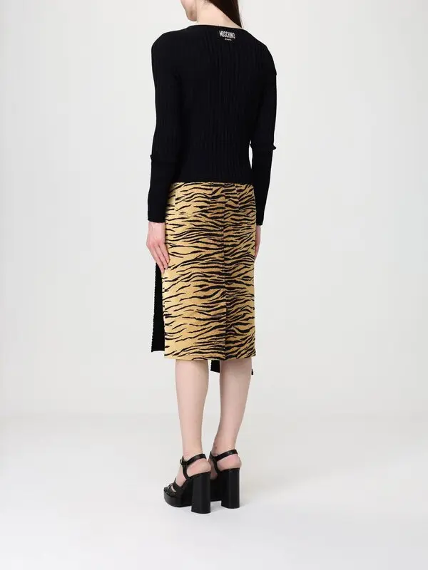 Moschino Ribbed Pullover With Asymmetrical Slits