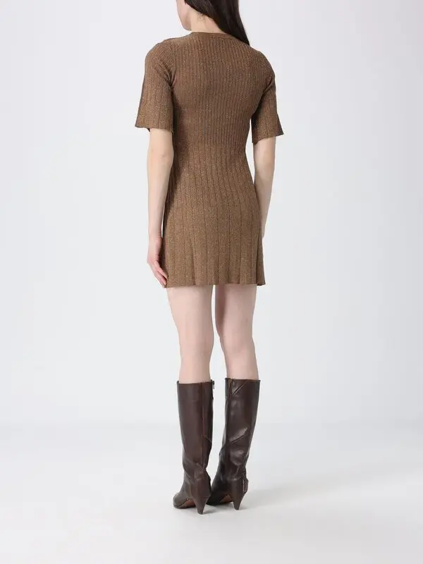 TWINSET Ribbed Lurex Knit Mini Dress