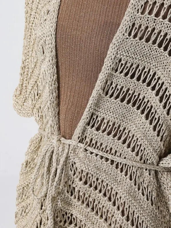 TWINSET Ribbed Lurex Knit Mini Dress