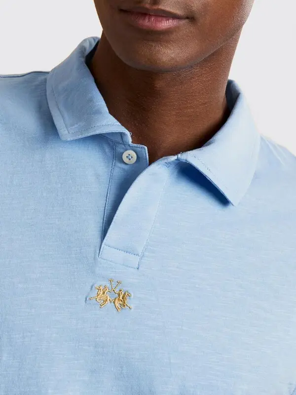 LA MARTINA Cotton Polo - Blue