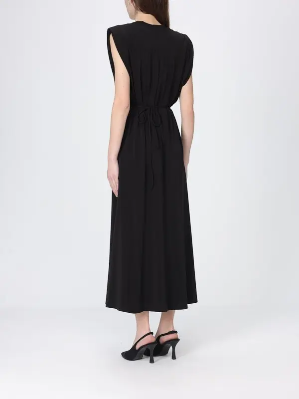 Pinko Midi Dress With Chain Belt And Tie Detail