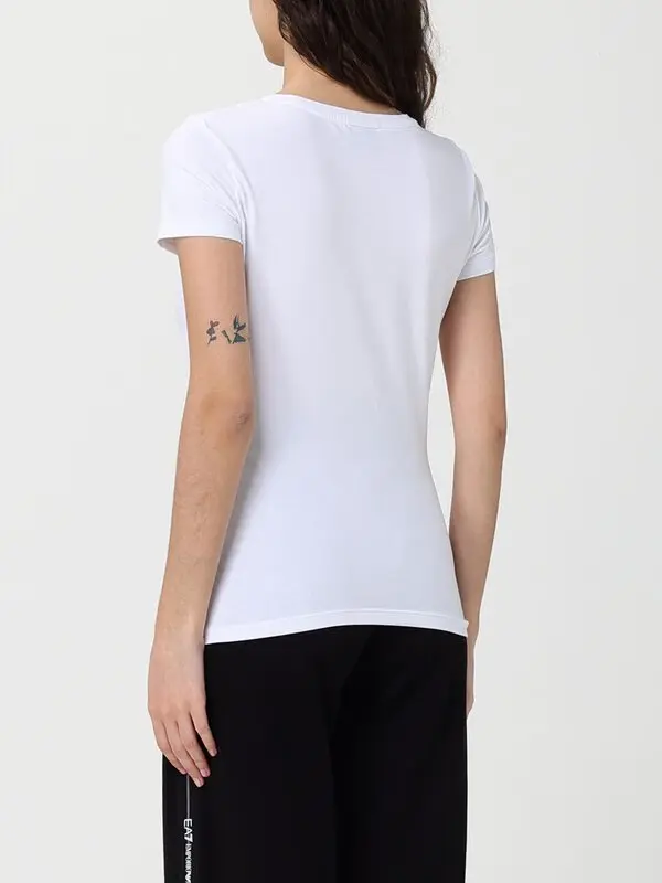 EA7 Crewneck T-shirt With Logo Detail - White
