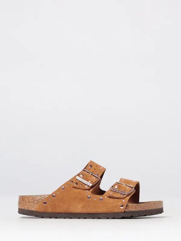 BIRKENSTOCK Arizona Suede Studded Sandals - Brown