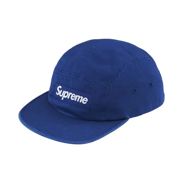 Supreme Washed Chino Twill Camp Cap - Blue