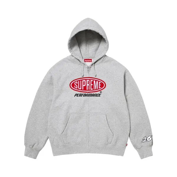 Supreme Performance Zip Up Hooded Sweatshirt - Grey