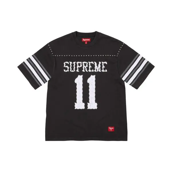 Supreme Studded Short-sleeve Top - Black