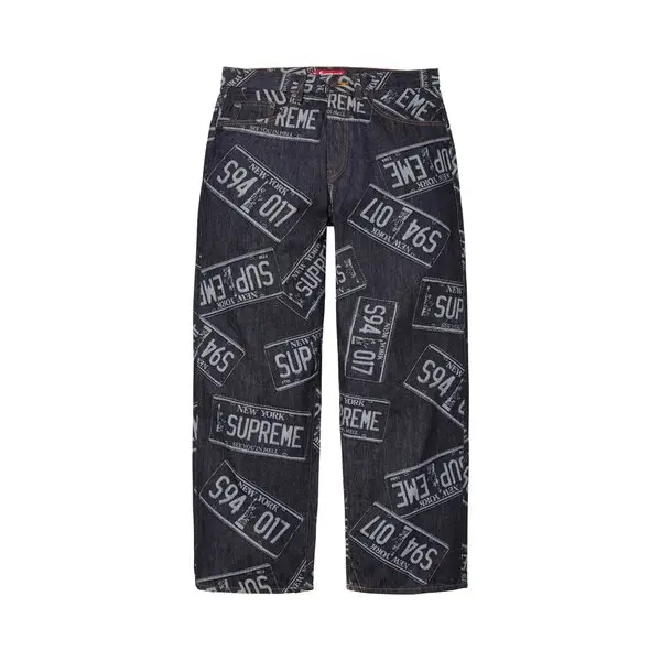 Supreme License Plate Baggy Jean