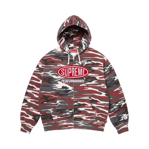 Supreme Performance Zip Up Hooded Sweatshirt - Red