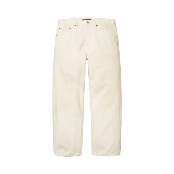 Supreme Distressed Loose Fit Selvedge Jean 'washed - White