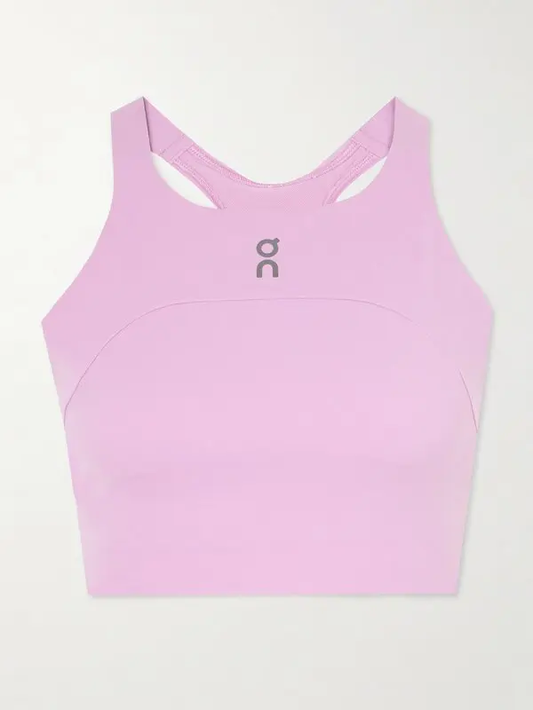 On Performance Paneled Cutout Stretch Recycled-jersey Sports Bra - Pink