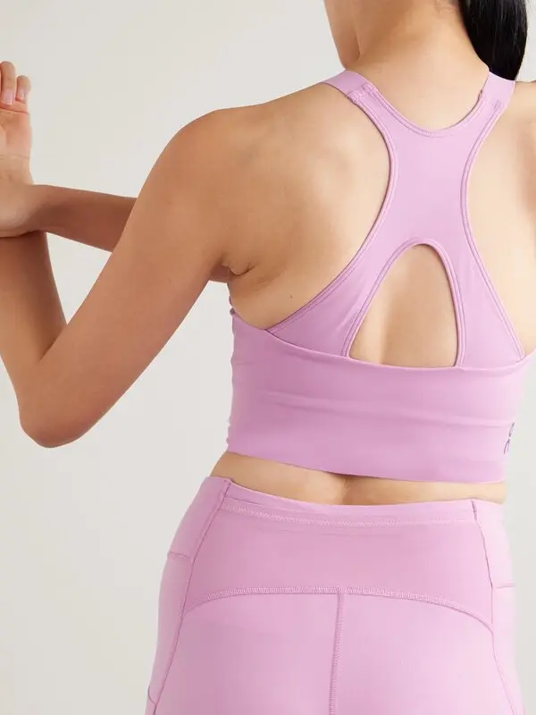 On Performance Paneled Cutout Stretch Recycled-jersey Sports Bra - Pink