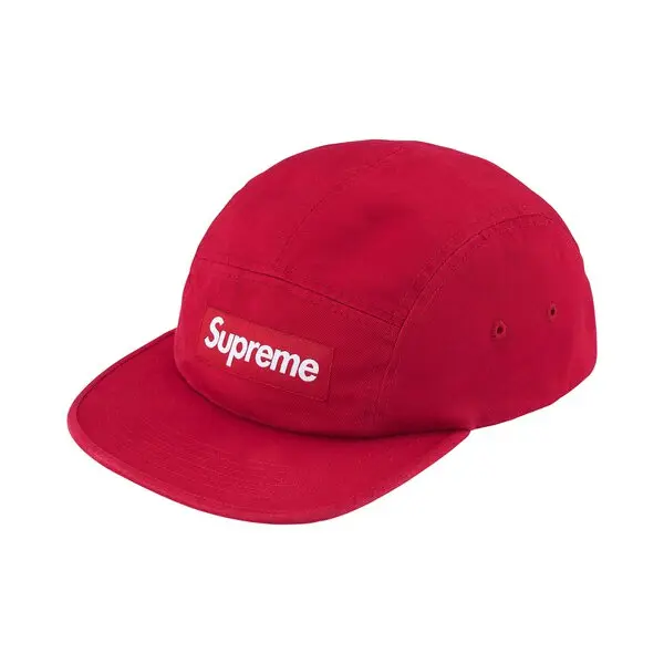 Supreme Washed Chino Twill Camp Cap - Red