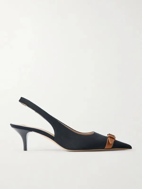JW Anderson Buckled Velvet Slingback Pumps - Black
