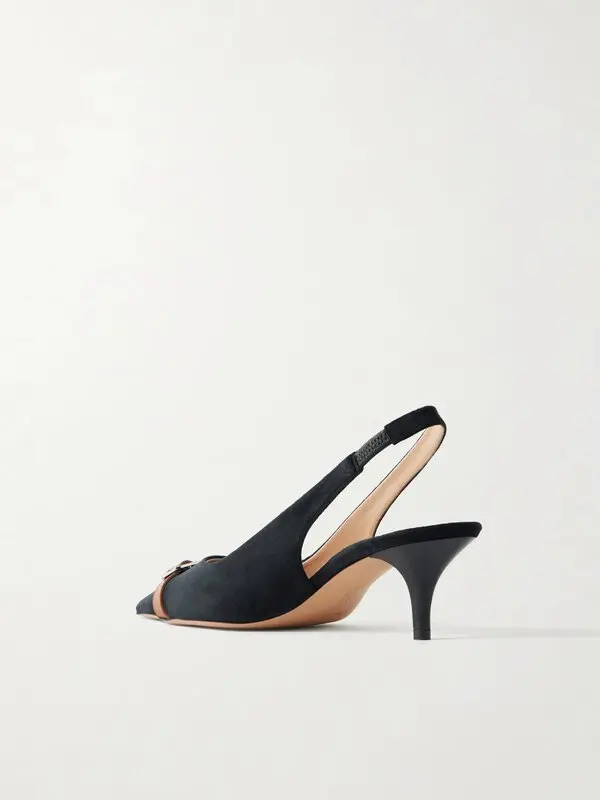 JW Anderson Buckled Velvet Slingback Pumps - Black