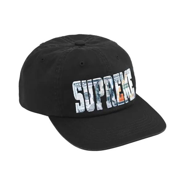 Supreme Embroidered 6-panel Cap - Black