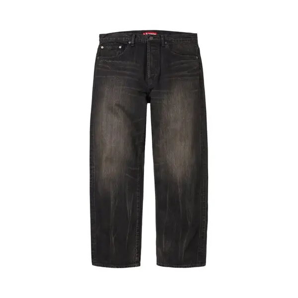 Supreme Distressed Loose Fit Selvedge Jean 'washed - Black