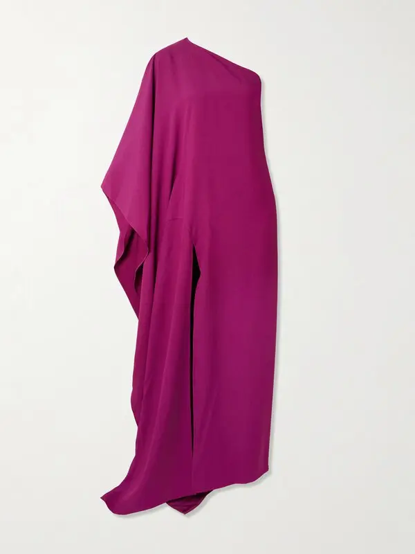 TALLER MARMO Paloma Scarf-detailed One-shoulder Maxi Dress - Purple