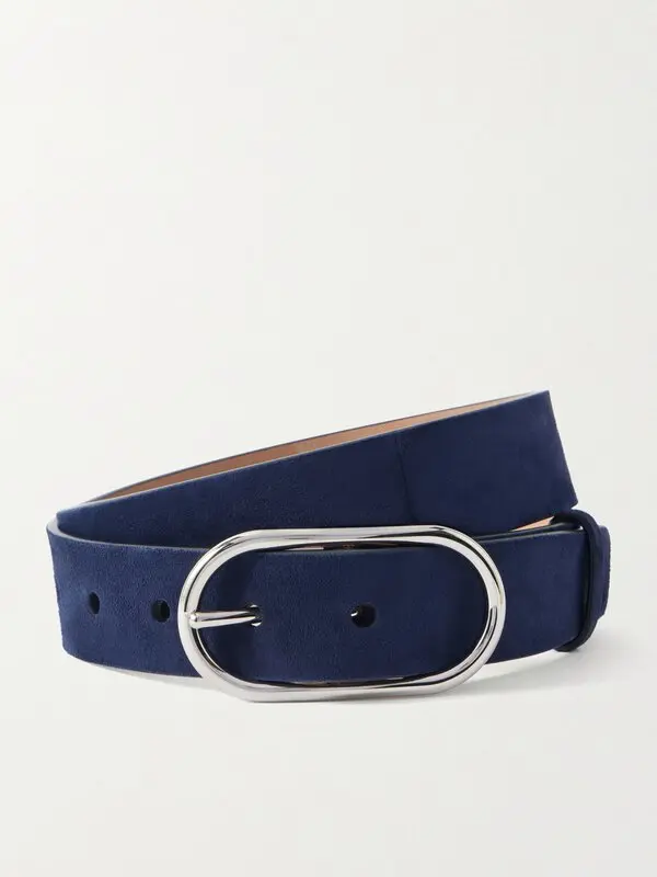 Gabriela Hearst Link Suede Belt - Blue