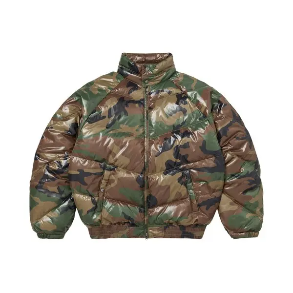 Supreme X Schott Glossy Puffer Jacket - Brown