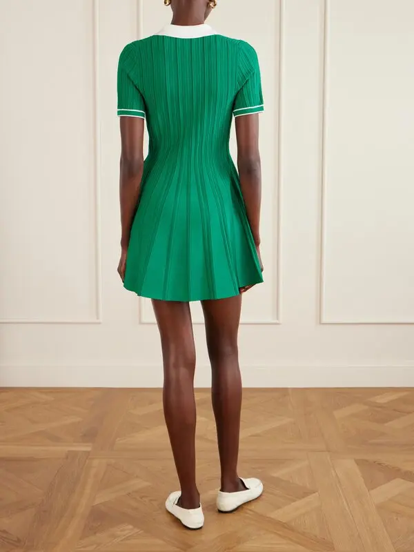 Simkhai Page Ribbed-knit Mini Dress - Green