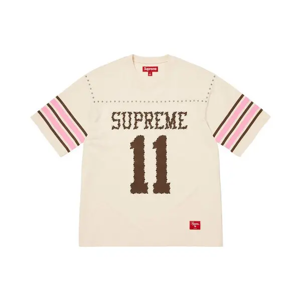 Supreme Studded Short-sleeve Top - Cream