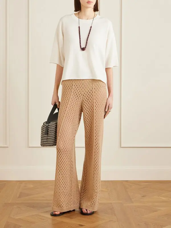 ALLUDE Cashmere Sweater With Draped Sleeves