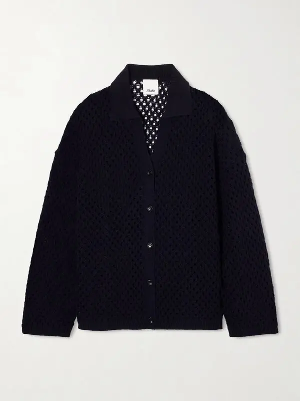 ALLUDE Open-knit Wool And Cashmere-blend Overshirt