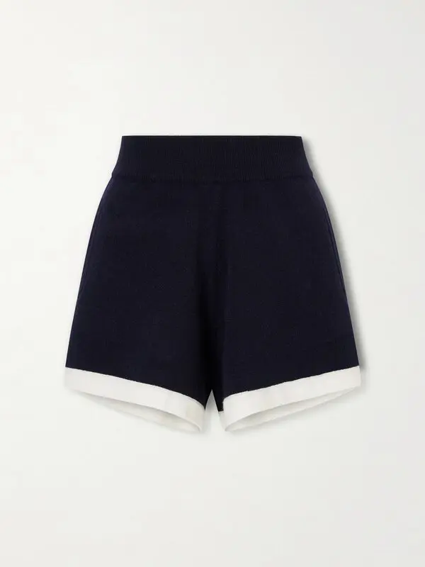 ALLUDE Cashmere Relaxed Fit High-waisted Shorts - Black