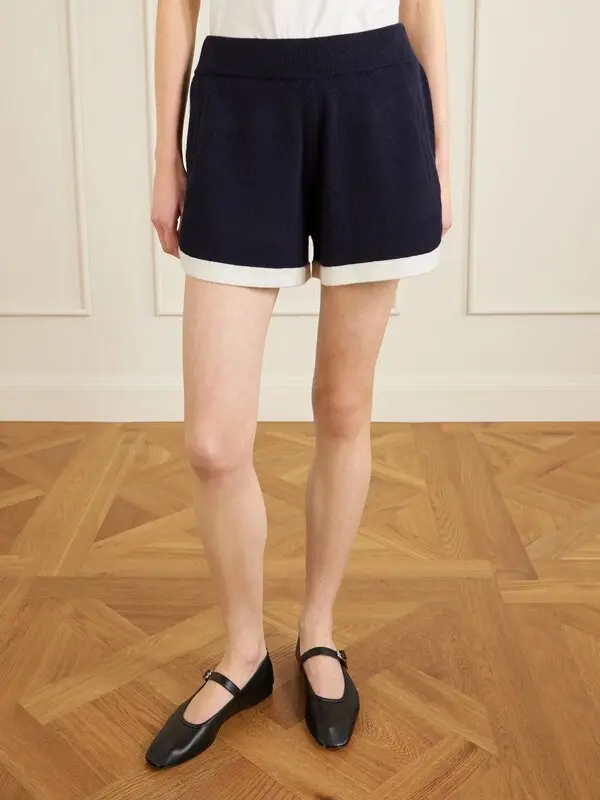 ALLUDE Cashmere Relaxed Fit High-waisted Shorts - Black