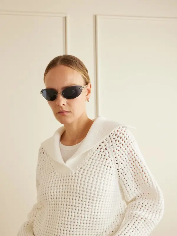 Cartier Panthère De Rimless Cat-eye Sunglasses - Silver