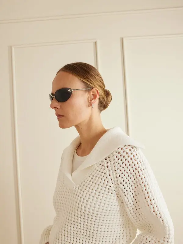 Cartier Panthère De Rimless Cat-eye Sunglasses - Silver