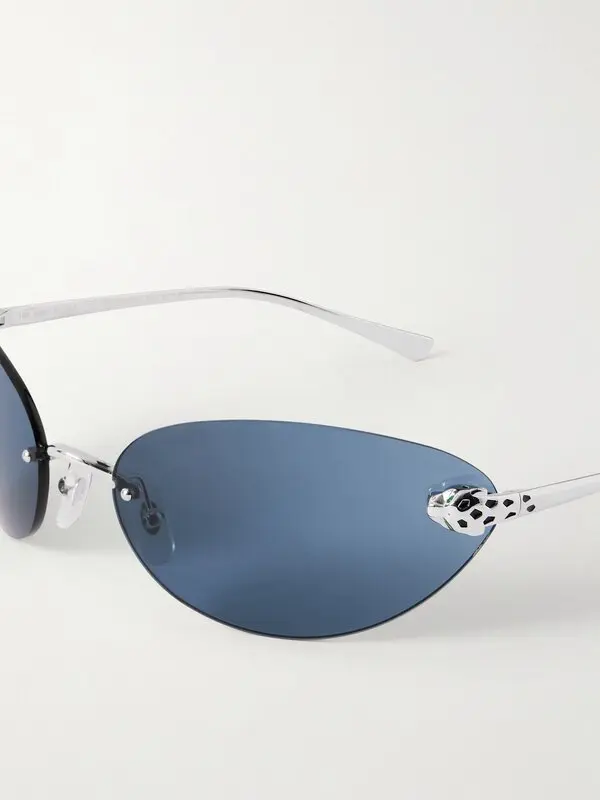 Cartier Panthère De Rimless Cat-eye Sunglasses - Silver